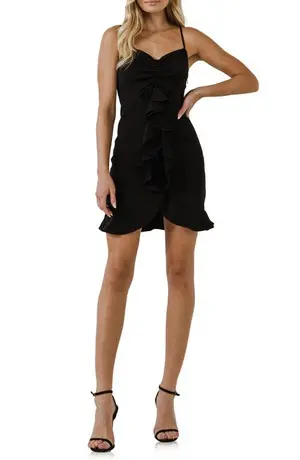 Endless Rose Ruffle Minidress - Black