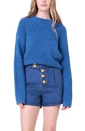 English Factory Cozy Crewneck Sweater - Dark Blue