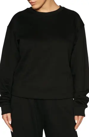 Naked Wardrobe Oversized French Terry Sweatshirt Black