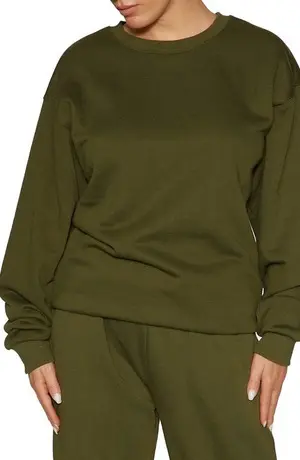 Naked Wardrobe Oversized French Terry Sweatshirt - Olive