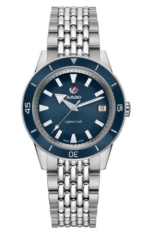 RADO Captain Cook Automatic Bracelet Watch Silver/ Blue