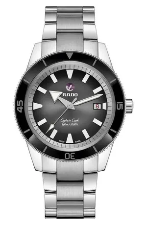 RADO Captain Cook Automatic Bracelet Watch Silver/black/silver