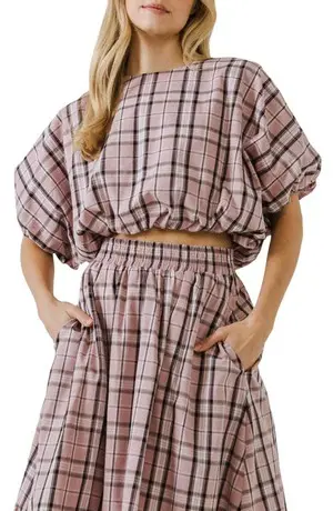 Checked Crop Tops