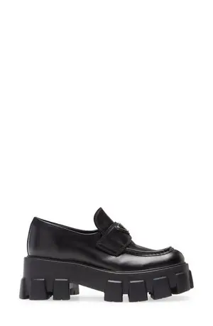 Prada Monolith Lug Sole Loafer - Nero