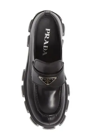 Prada Monolith Lug Sole Loafer - Nero