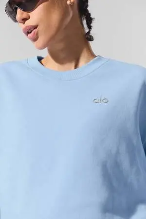 Alo Yoga Accolade Crewneck Pullover Seashell Blue