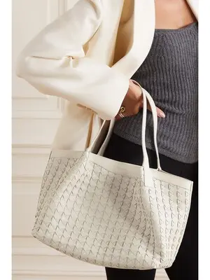 SERAPIAN Secret Small Woven Leather Tote - Neutrals
