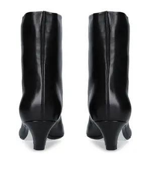 Khaite Leather Arizona Heeled Ankle Boots