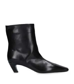 Khaite Leather Arizona Heeled Ankle Boots