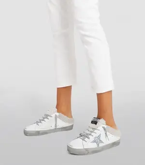 GOLDEN GOOSE Shearling Superstar Slip-on Sneakers - White