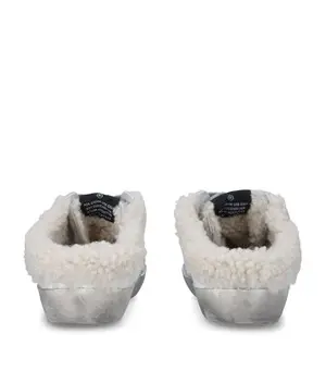 GOLDEN GOOSE Shearling Superstar Slip-on Sneakers - White