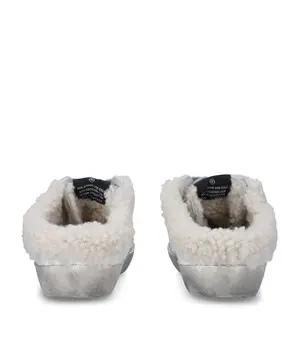 GOLDEN GOOSE Shearling Superstar Slip-on Sneakers - White