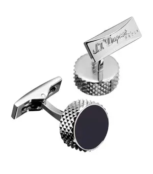 S.t. Dupont Palladium Round Cufflinks - Black