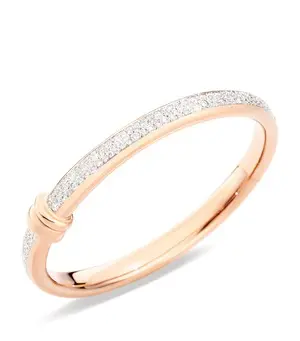 Pomellato Iconica Rose Gold And Diamond Bangle - White