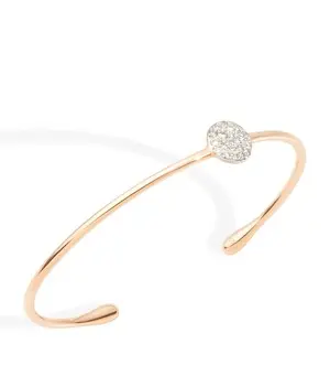 Pomellato Rose Gold And Diamond Sabbia Bangle - White