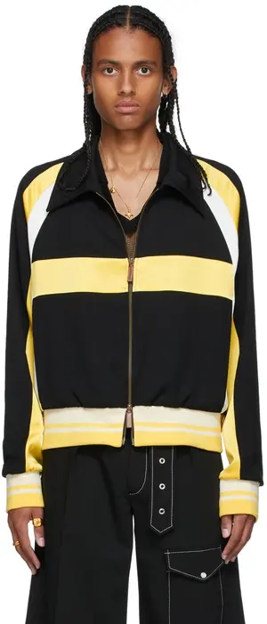 WALES BONNER Wales Bonner Black & Yellow Wool Isaacs Jacket - Black