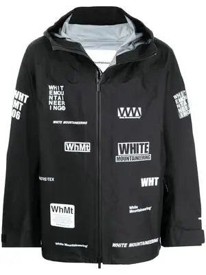 WHITE MOUNTAINEERING Graphic-print Zip-up Jacket - Black