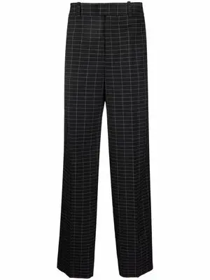Off-White Grid Pattern Straight Leg Trousers
