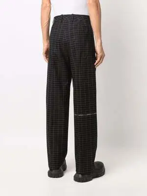 Off-White Grid Pattern Straight Leg Trousers