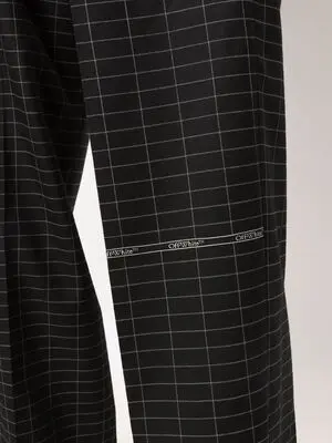 Off-White Grid Pattern Straight Leg Trousers