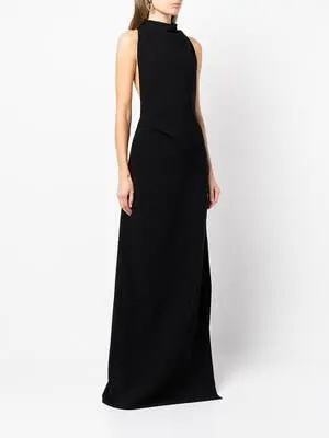 Proenza Schouler Matte Crepe Backless Gown - Black