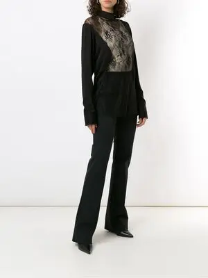 GLORIA COELHO Lace Crepe Blouse
