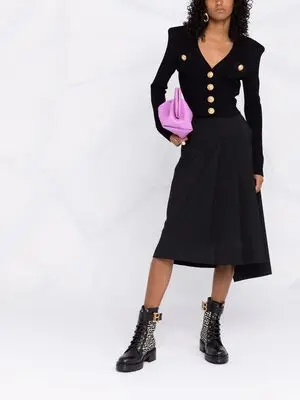 Balmain Logo-button Cropped Knitted Cardigan