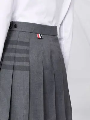 Thom Browne 4-bar Pleated Mini Skirt - Grey
