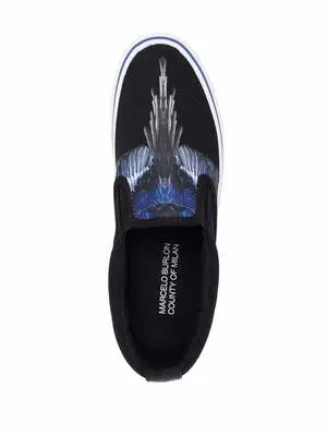 COUNTY OF MILAN Marcelo Burlon Wings Print Slip-on Sneakers