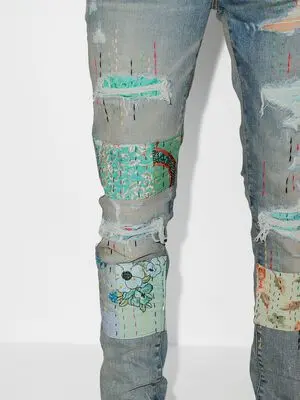 Amiri Quilted Patch-detail Slim-fit Jeans