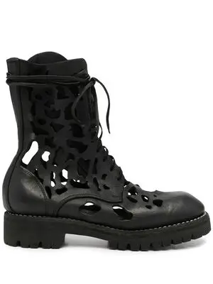 Guidi Cut-out Lace-up Boots