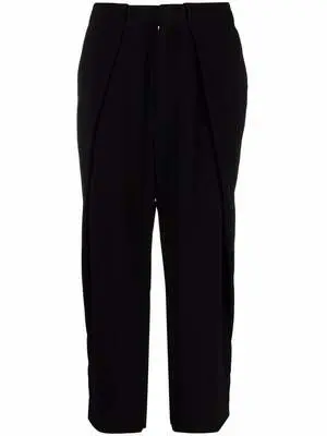 Balmain Cropped Straight-leg Crepe Trousers