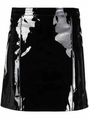 MANOKHI Vinyl Leather Mini Skirt - Black