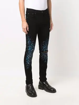 Amiri Crystal Painter Skinny Jeans - Black