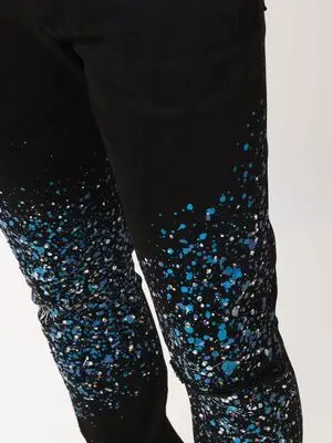 Amiri Crystal Painter Skinny Jeans - Black