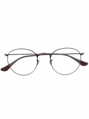 Ray-ban Matte-effect Round-frame Eyeglasses - Brown