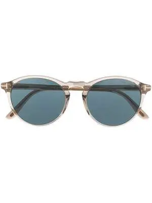 TOM FORD Aurele Round-Frame Sunglasses White