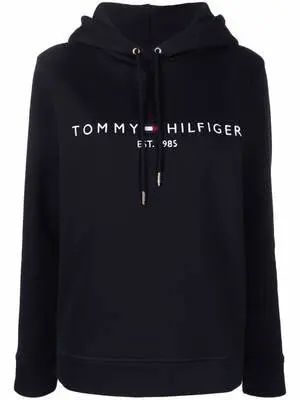 Tommy Hilfiger Embroidered-logo Pullover Hoodie - Blue