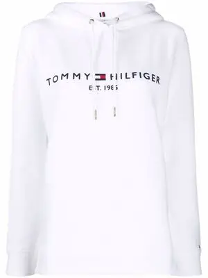 Tommy Hilfiger Logo-print Drawstring Hoodie - White