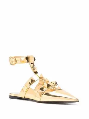 Valentino Garavani Roman Stud Pointed-toe Ballerina Shoes