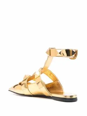 Valentino Garavani Roman Stud Pointed-toe Ballerina Shoes
