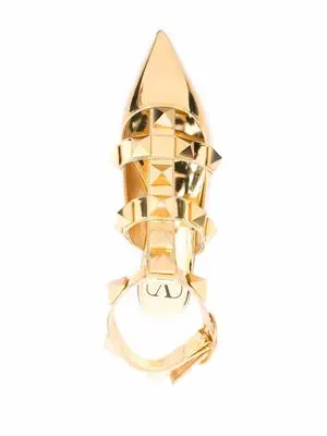 Valentino Garavani Roman Stud Pointed-toe Ballerina Shoes