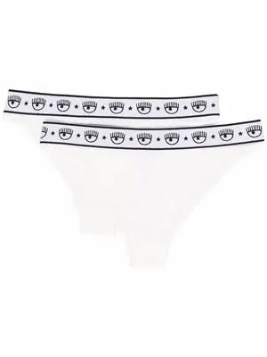 CHIARA FERRAGNI Logomania Cotton Briefs - White