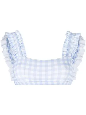 Ephemera Gingham-print Bikini Top