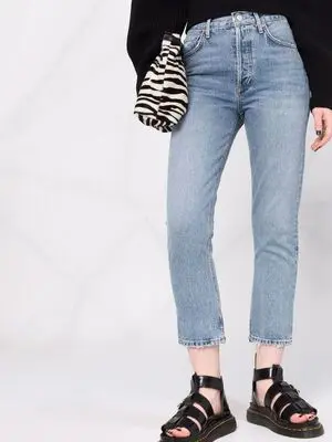 AGOLDE Riley High-waisted Cropped Jeans