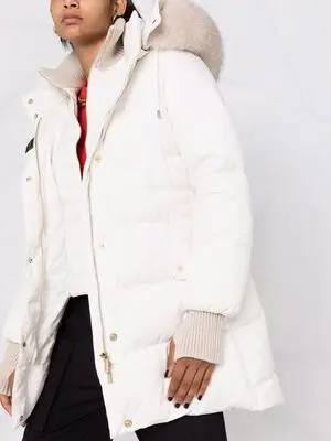 MOORER Quilted Down Coat - White