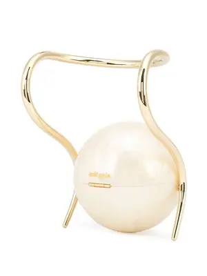 Cult Gaia Pearl Top-handle Clutch - White