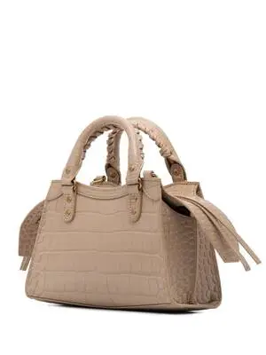 Balenciaga Neo Classic Crocodile-effect Mini Bag