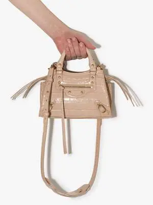 Balenciaga Neo Classic Crocodile-effect Mini Bag