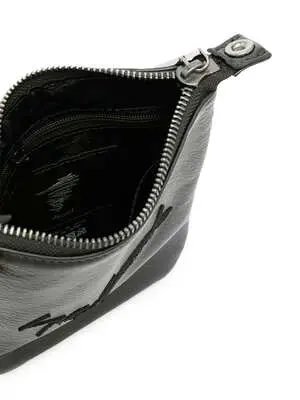Yohji Yamamoto Logo-embroidered Leather Shoulder Bag
